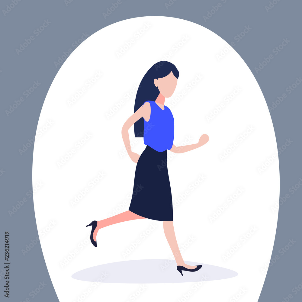 Cartoon Businesswoman Running