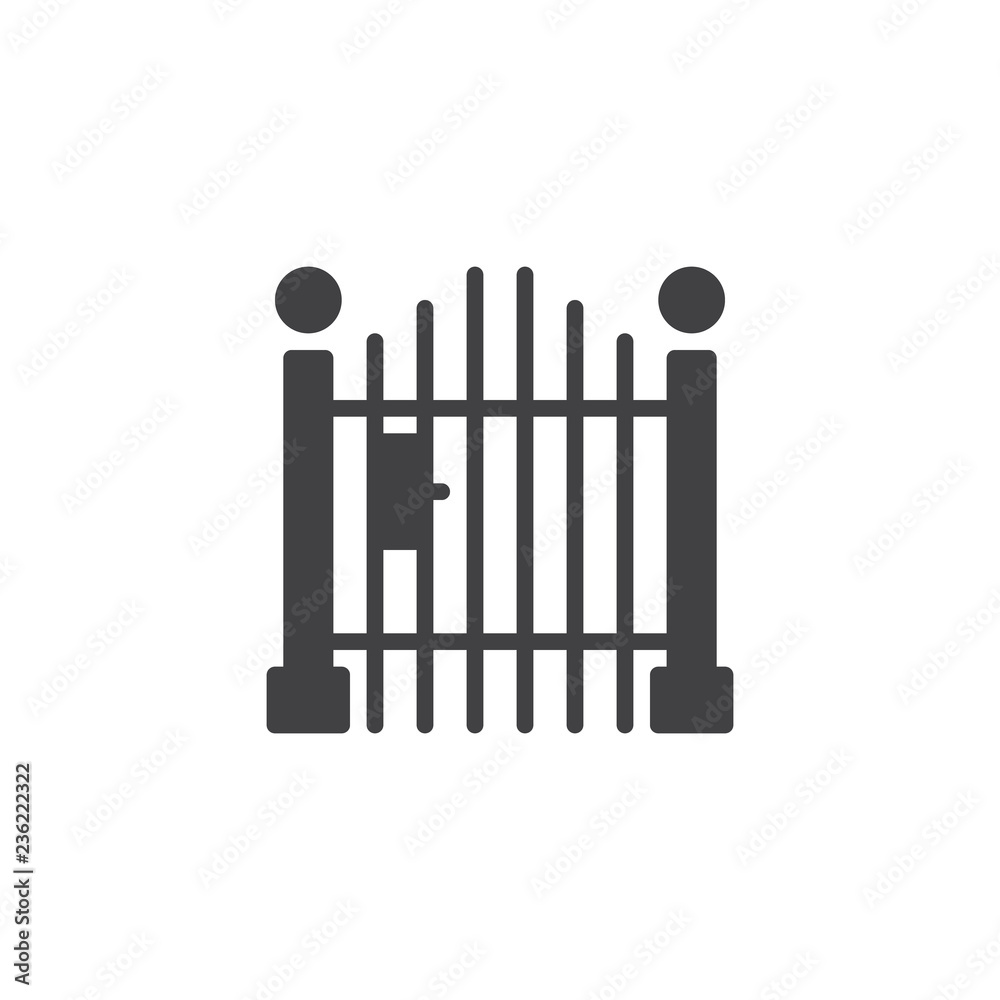 House entrance gate vector icon. filled flat sign for mobile concept ...