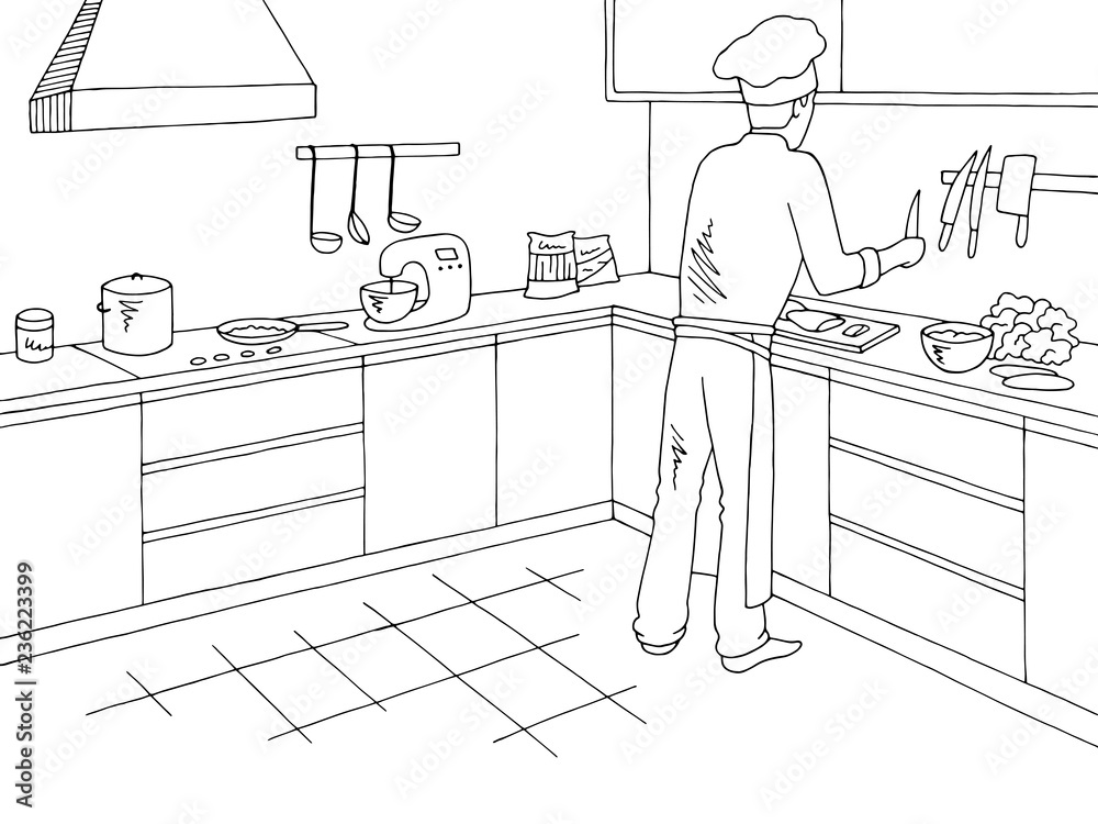 Restaurant Kitchen Drawing
