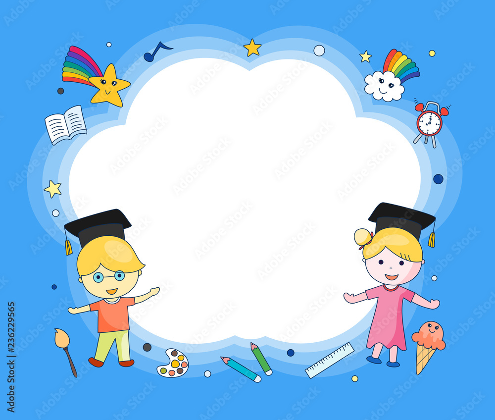 Certificate frame for kids. Congratulation background for kids. Stock ...