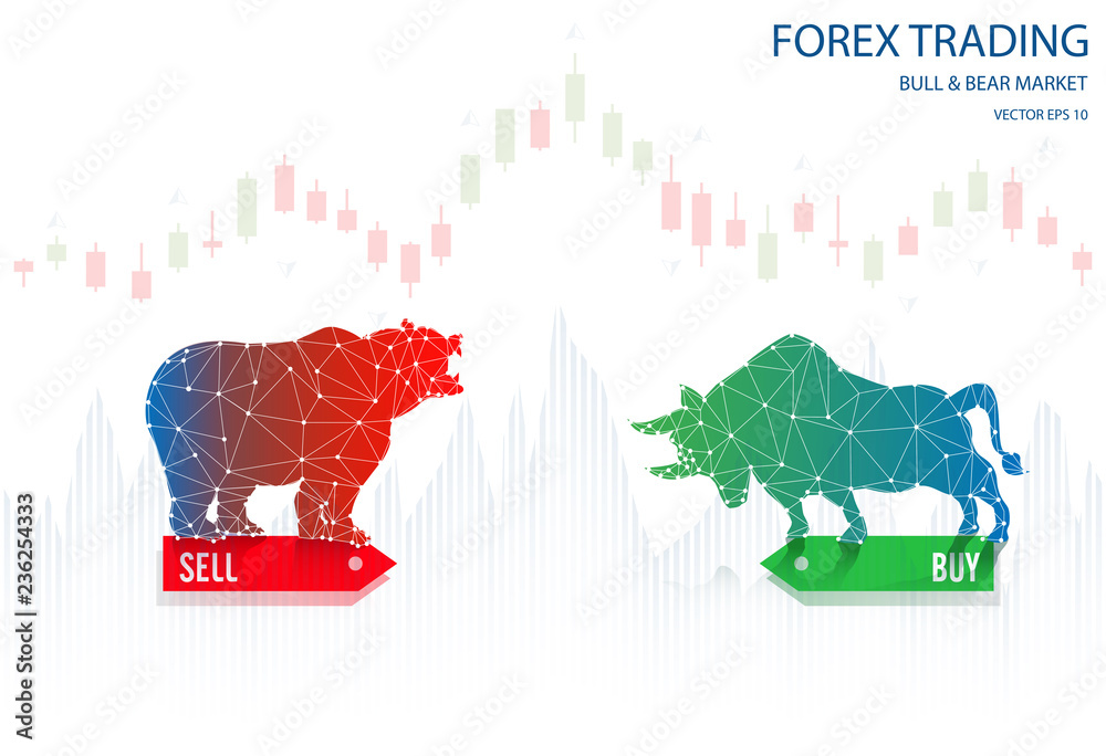 vector of forex trading indicators graph bull and bear market,trade ...