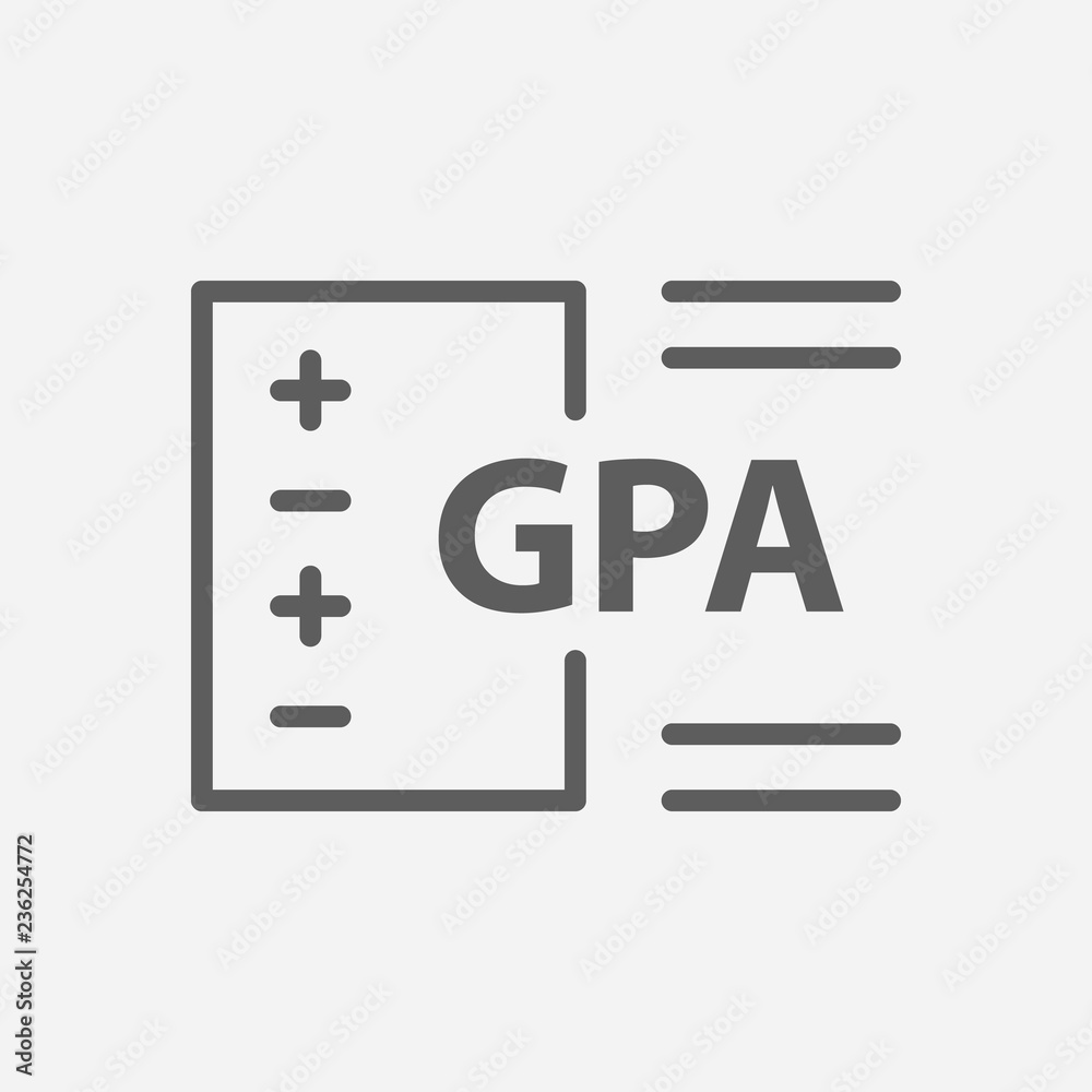 Vetor de Gpa icon line symbol. Isolated vector illustration of icon ...