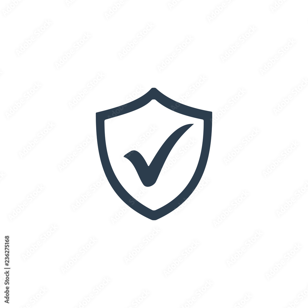 shield with check mark icon logo Stock Illustration | Adobe Stock