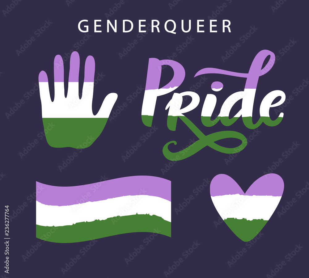 Gender queer pride symbols. LGBT rights concept Stock Vector | Adobe Stock