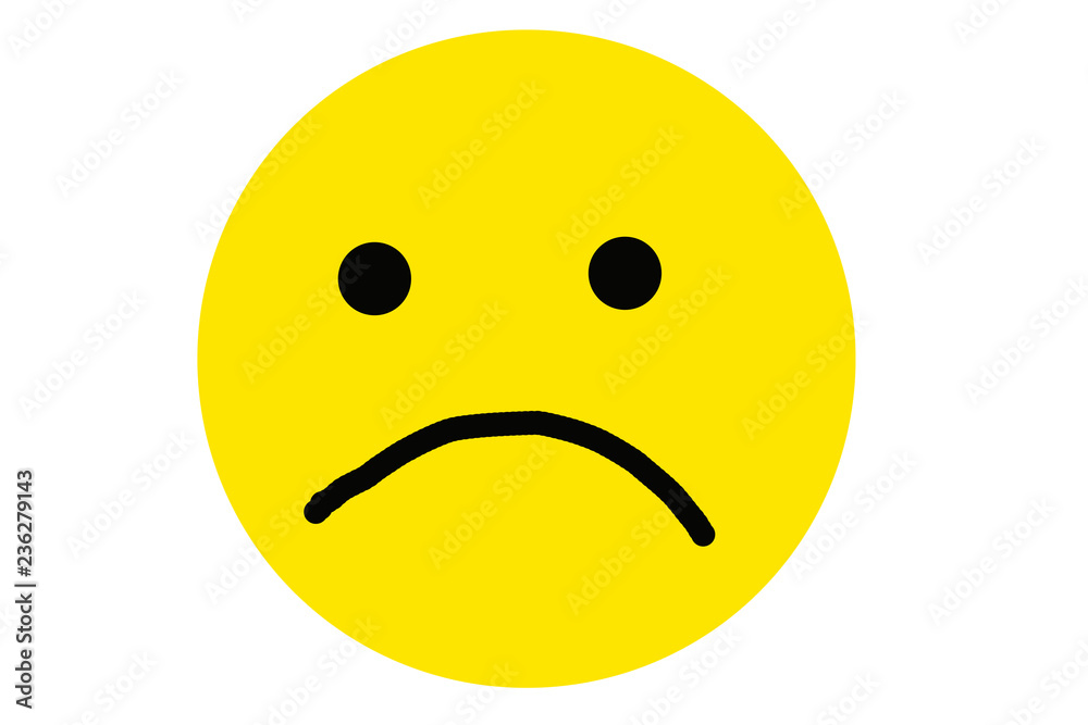 Gelber trauriger Smiley Stock Illustration | Adobe Stock