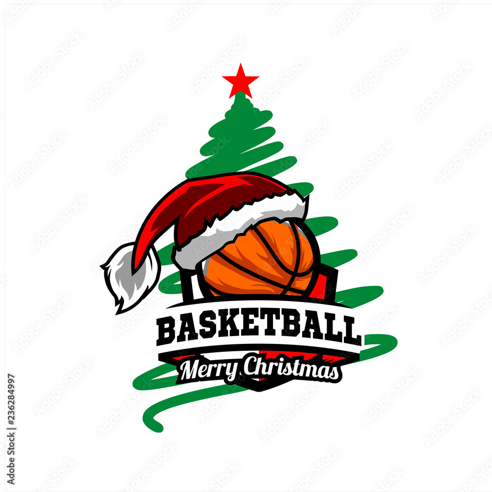 Basketball Christmas Tree Logo v0l. 02 Stock Vector | Adobe Stock