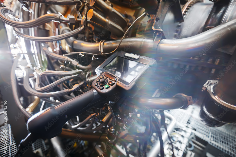 Inspection of a gas turbine engine using a Video Endoscope. Search for ...