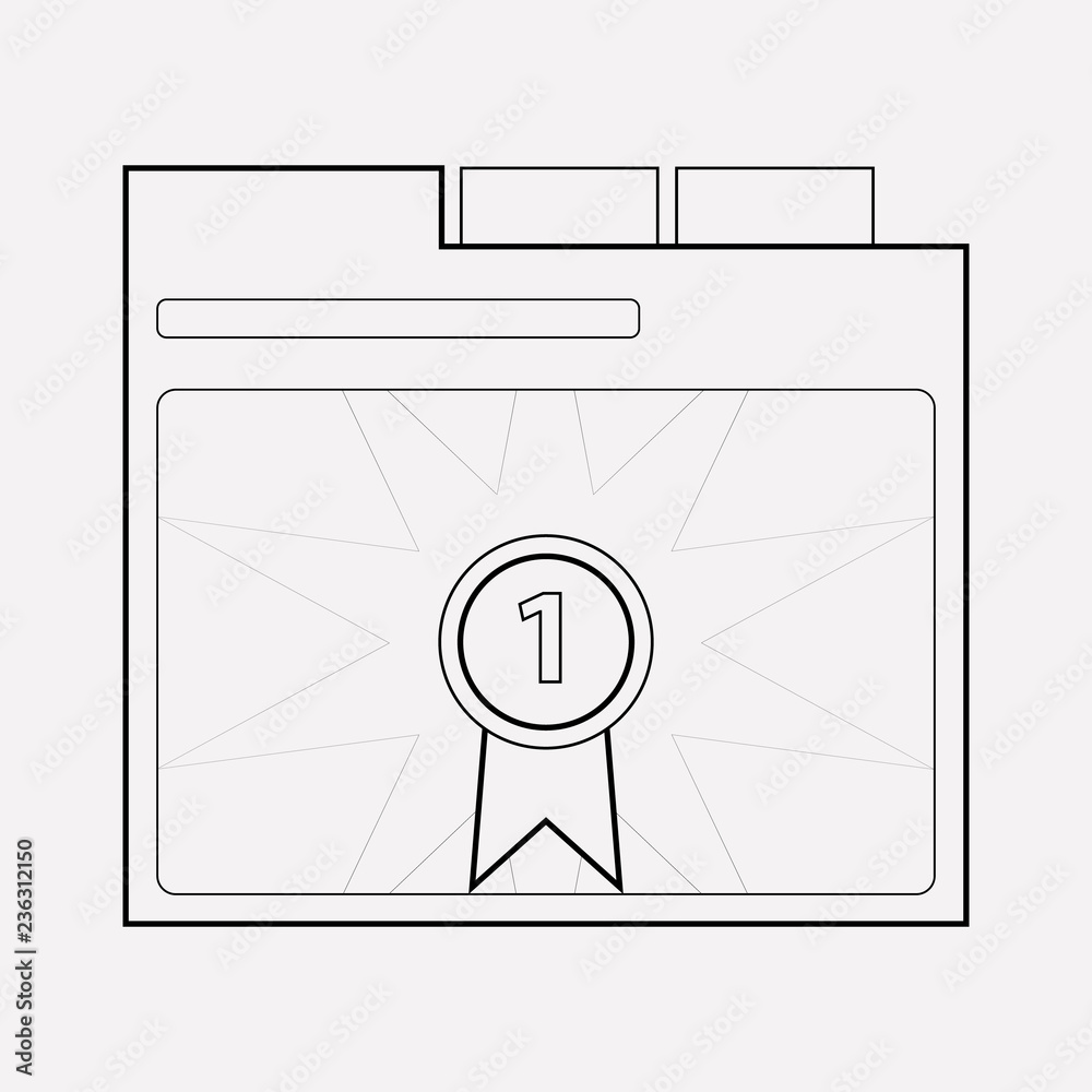 Page rank badge icon line element. Vector illustration of page rank ...