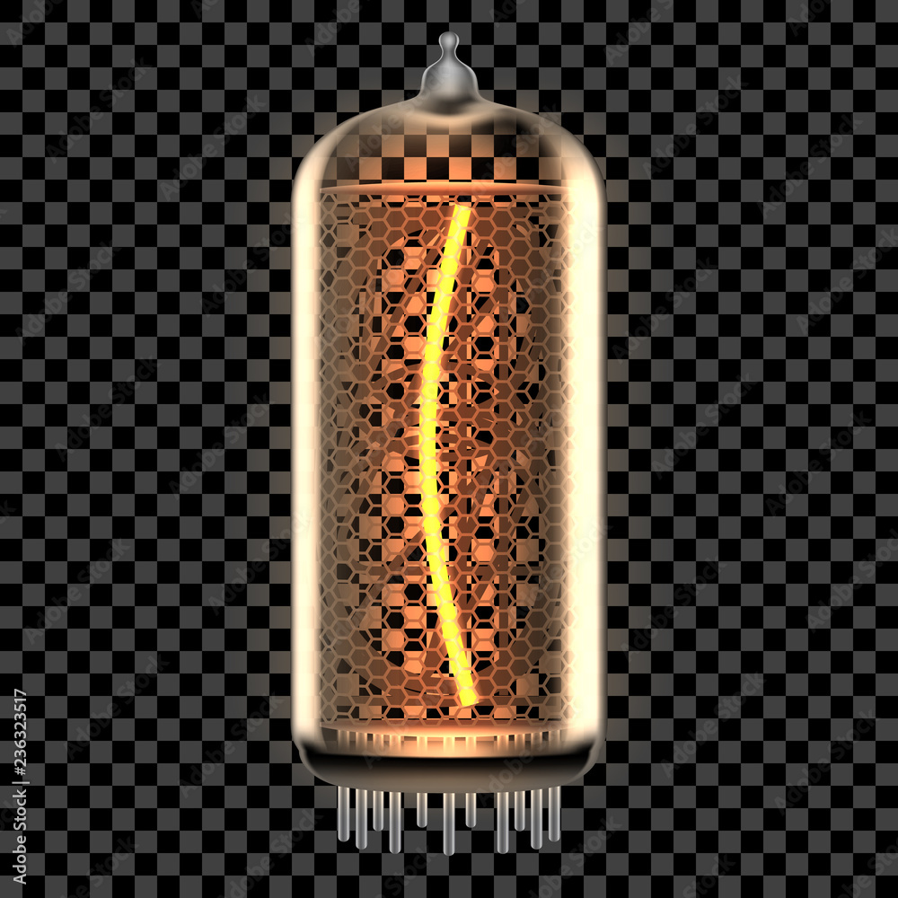 Nixie tube indicator lamp with symbol Stock Vector | Adobe Stock