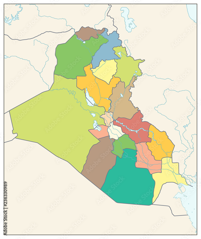 Iraq Political Map. No text Stock Vector | Adobe Stock