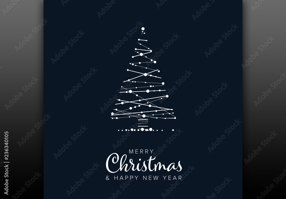 Christmas Card Layout with Tree Stock Template | Adobe Stock