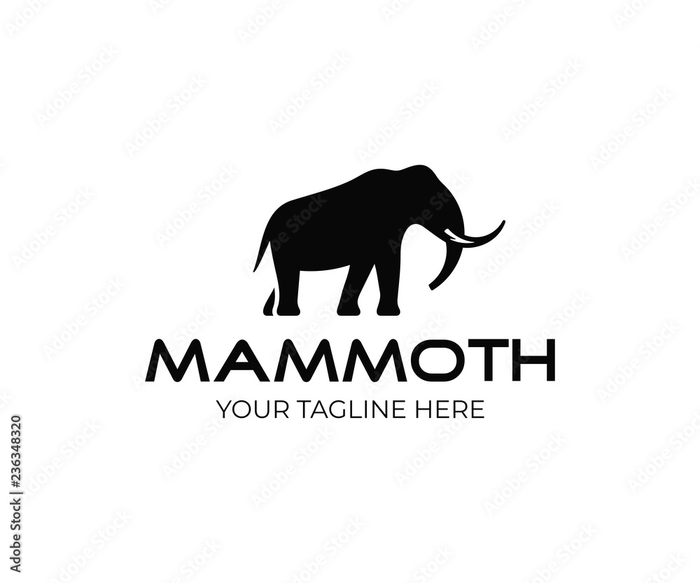 Mammoth logo design. Ancient animal vector design. Extinct animal ...