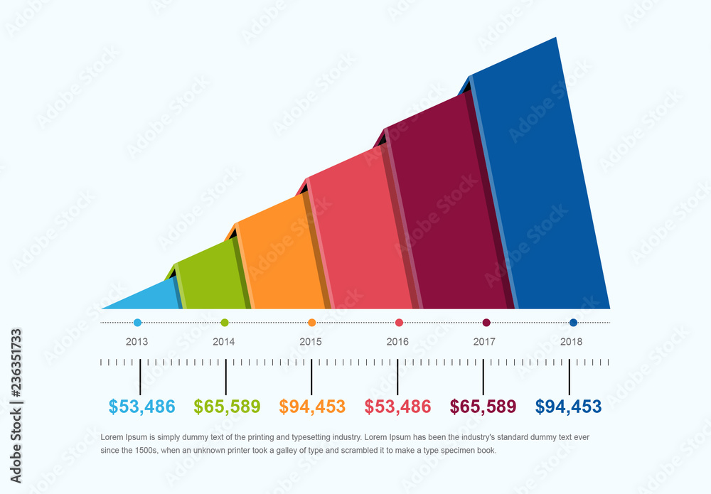 3D Timeline and Graph Infographic Layout Stock Template | Adobe Stock