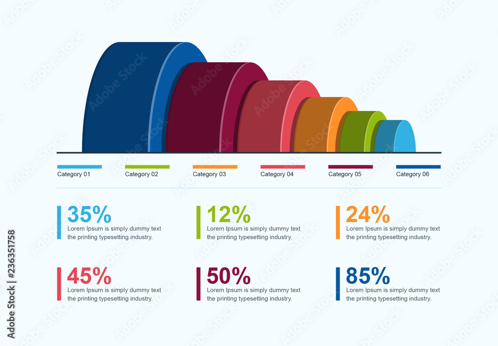 3D Rounded Infographic Layout Stock Template | Adobe Stock
