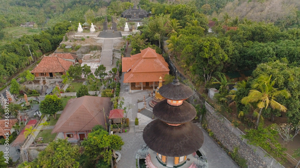 buddhist temple Brahma Vihara Arama with statues gods. aerial view ...
