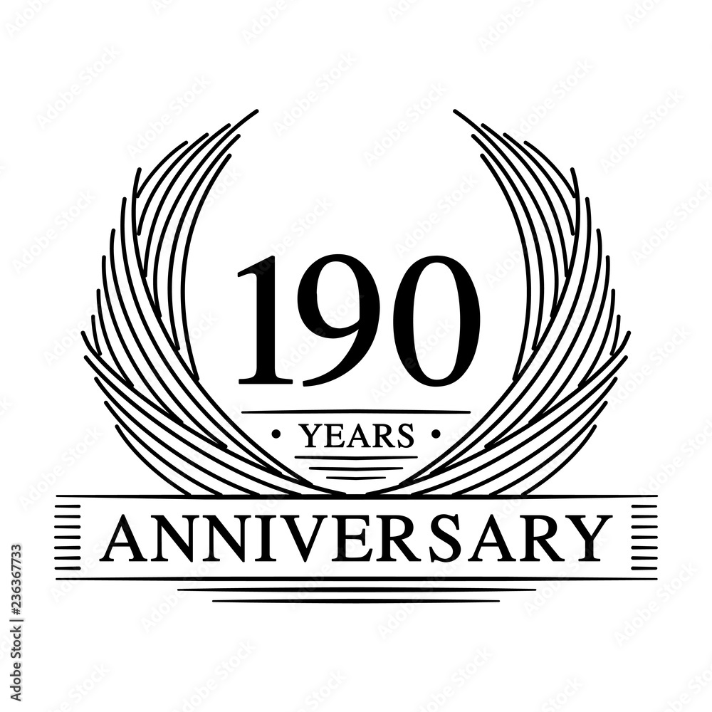190 Years Anniversary Set. 190th Celebration Logo Collection. Vector ...