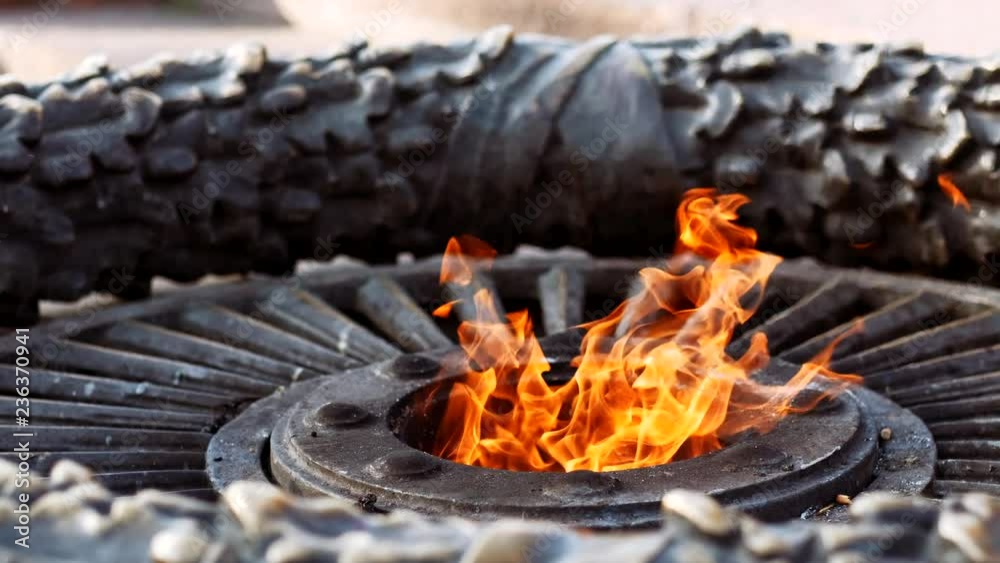 Video Stock Eternal Flame - national historical symbol of strength ...