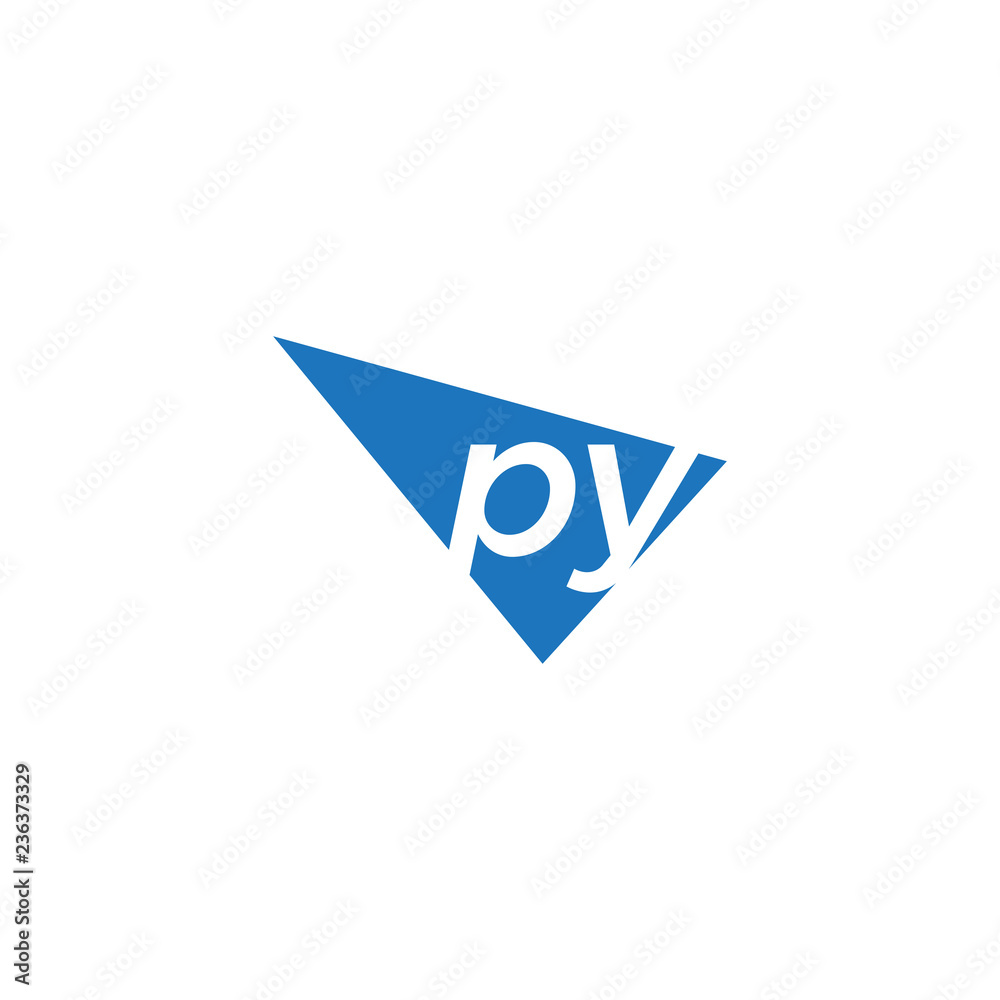 initial two letter py negative space triangle logo Stock Vector | Adobe Stock