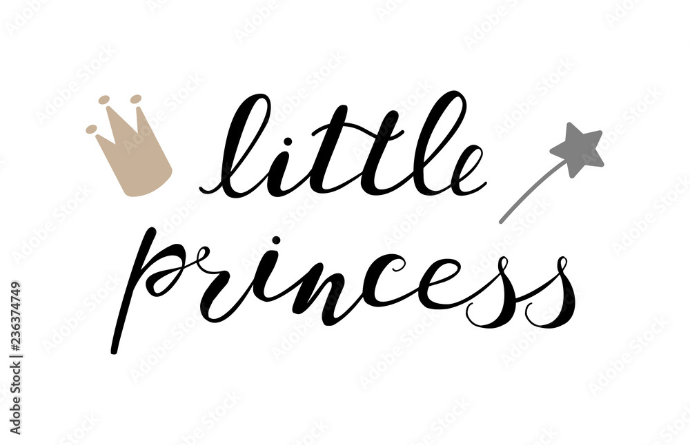 Little princess baby lettering quote, kids design Stock Vector | Adobe ...