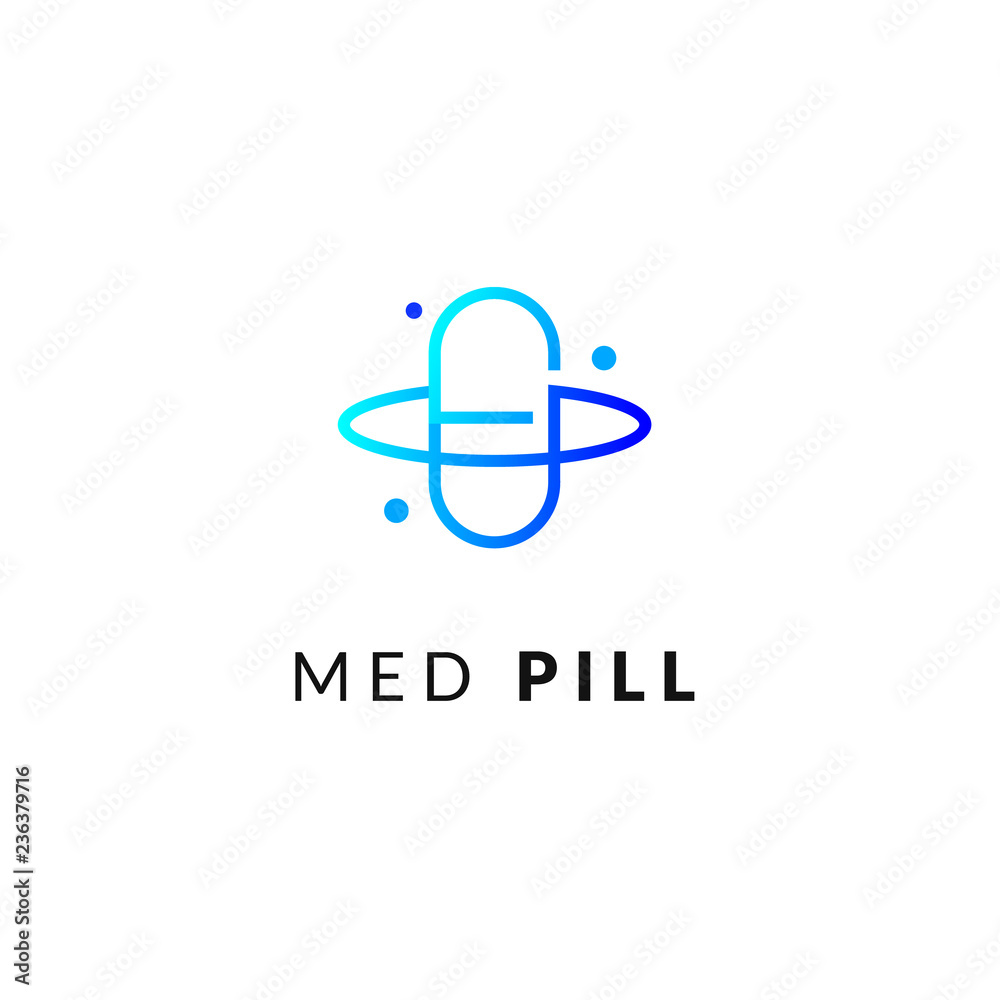 Line medicine icon blue gradient emblem logos, web online concept. Logo ...