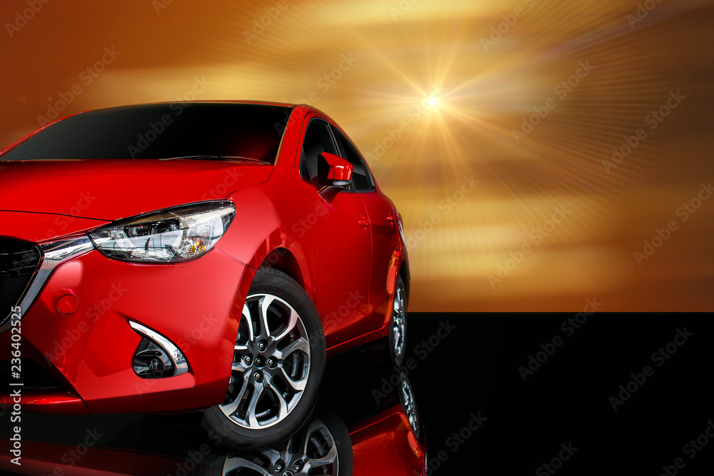 ront Car red color on black background for customers Stock Photo ...