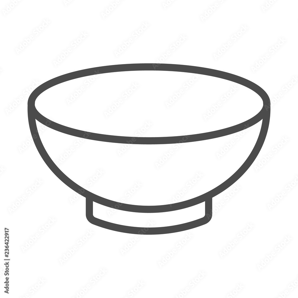 Soup bowl dishware outline art vector icon for food apps and websites ...