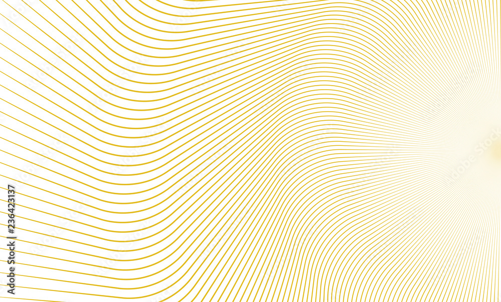 Vector Illustration of the pattern of golden lines on white background ...