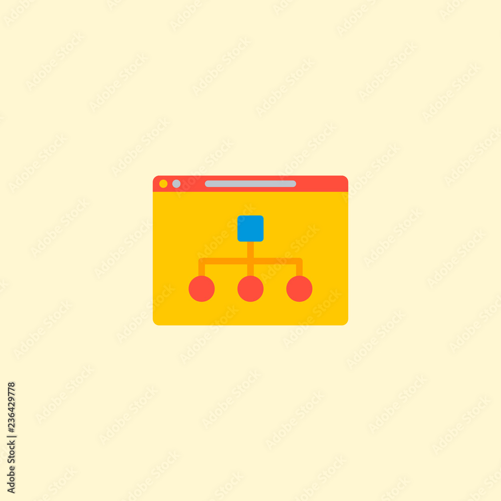 Website structure icon flat element. Vector illustration of website ...
