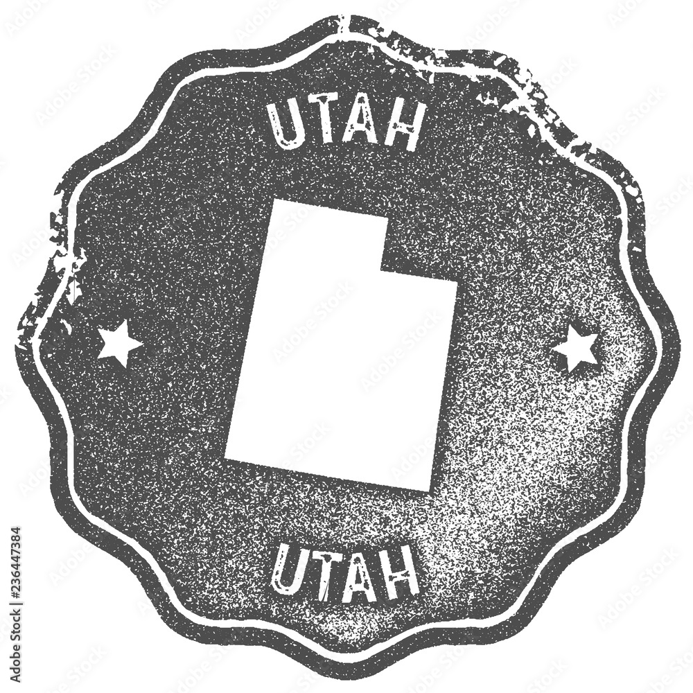 Utah map vintage stamp. Retro style handmade label, badge or element ...