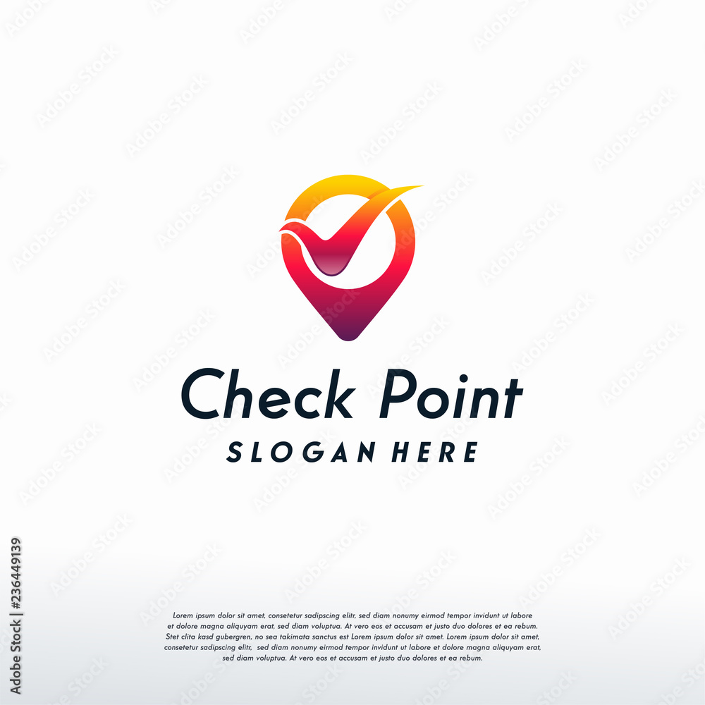 Check point logo designs concept vector, Safe Place logo template, logo ...