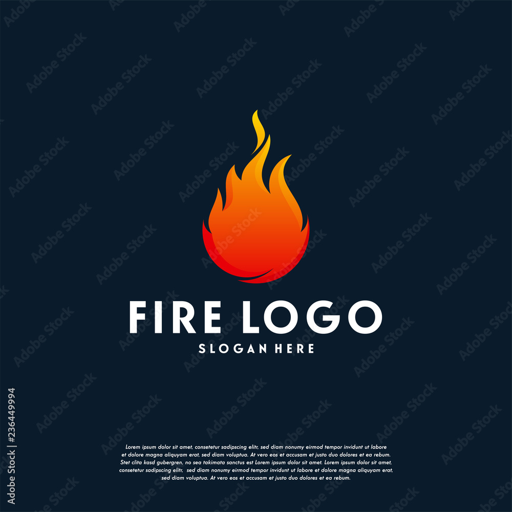 Modern Fire Flame logo designs, Iconic Fire logo template, Logo symbol ...