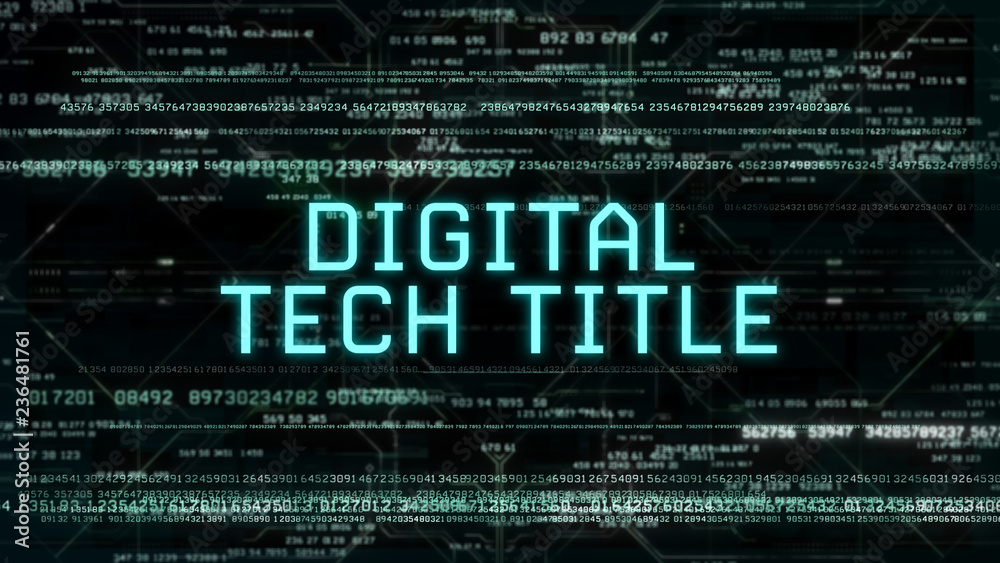 Digital Tech Title Stock Template | Adobe Stock
