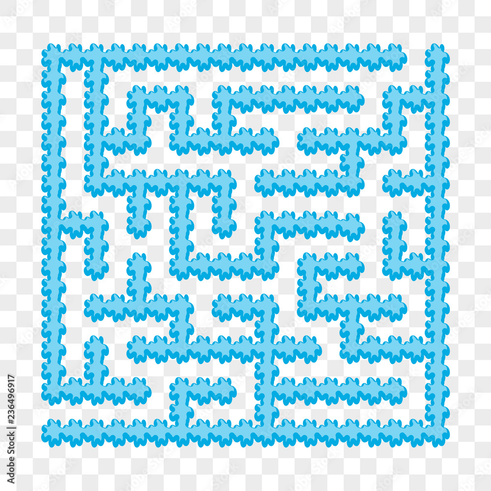 Icy blue square maze. Game for kids. Puzzle for children. Easy level of ...