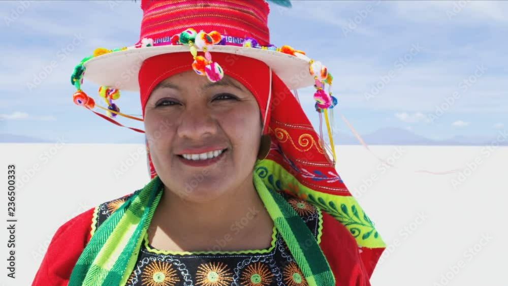 Portrait of Latin American Indigenous women in traditional National ...