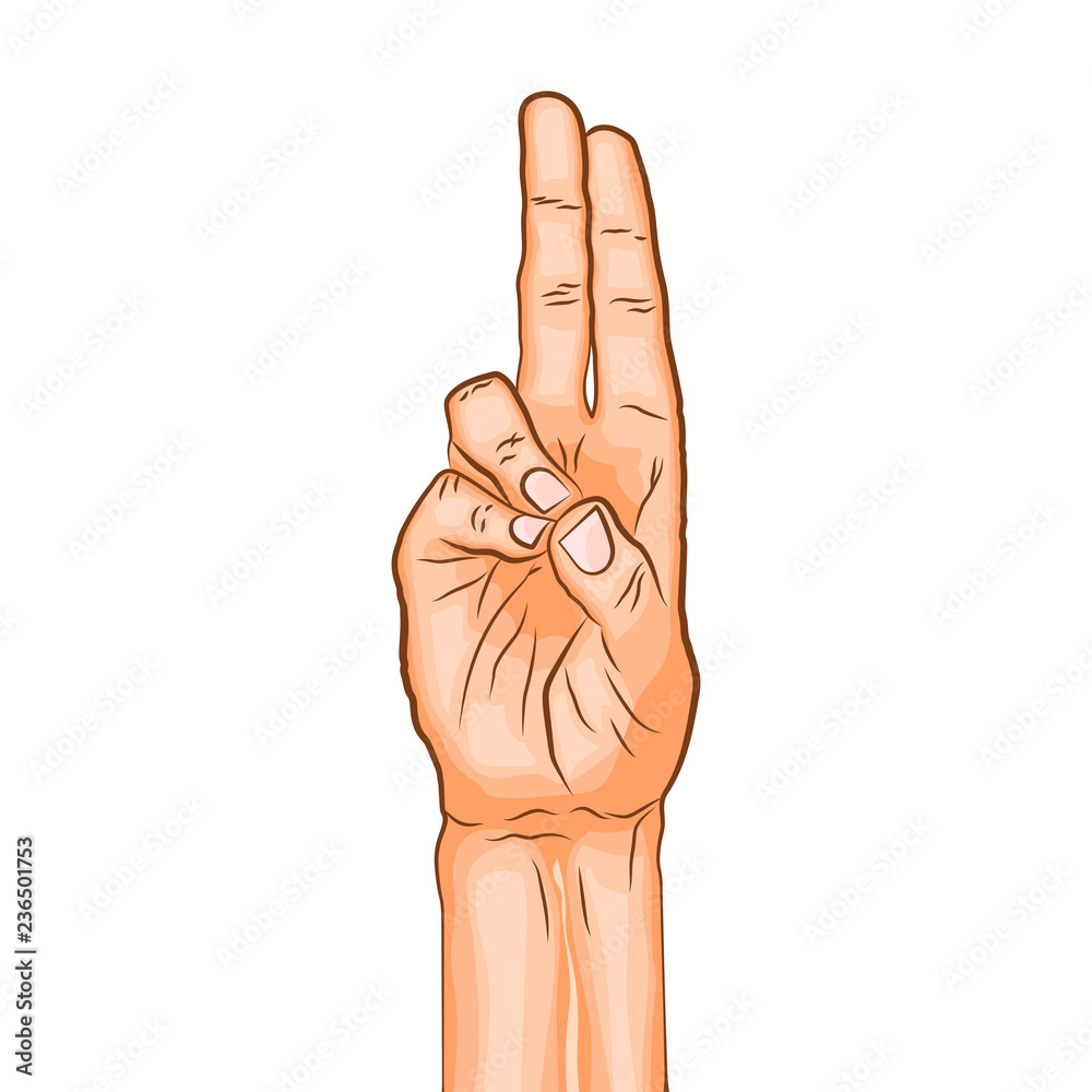 Prana mudra - gesture in yoga fingers. Symbol in Buddhism or Hinduism ...