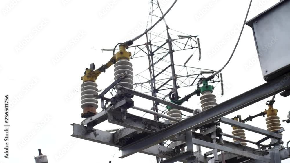 Electrical substation equipment: electricity transmission line ...