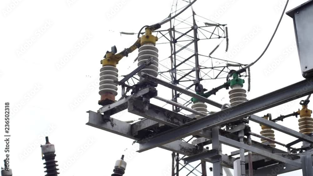 Electrical substation equipment: electricity transmission line ...