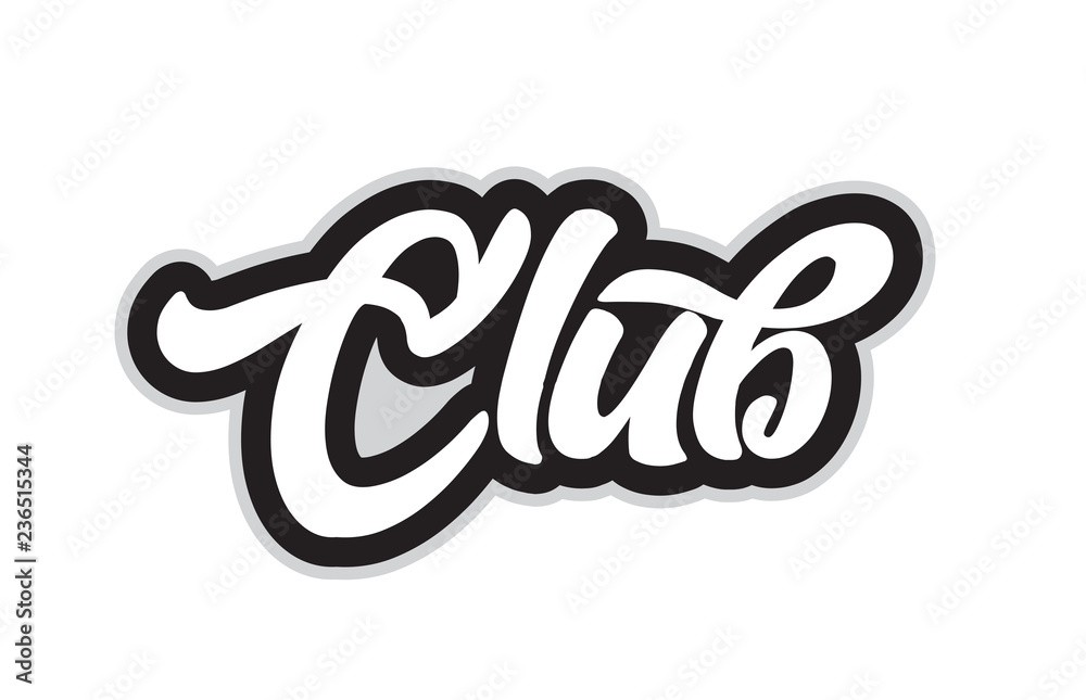 black and white club hand written word text for typography logo design ...