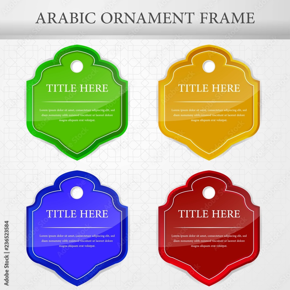 set of arabic ornament frame islamic background design vector eps 10 ...