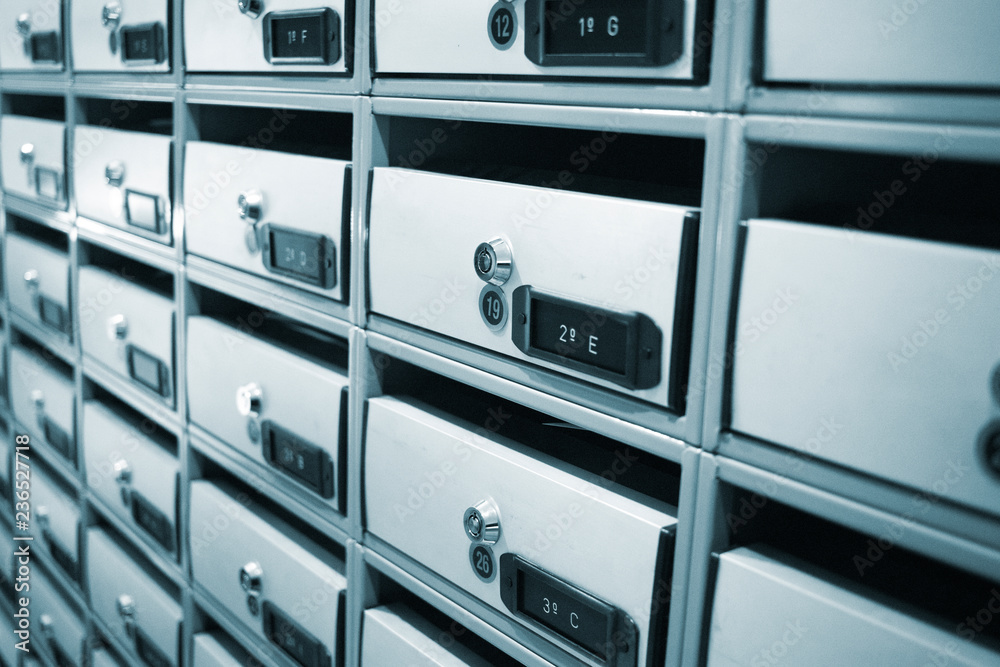 Residential building letter boxes Stock Photo | Adobe Stock