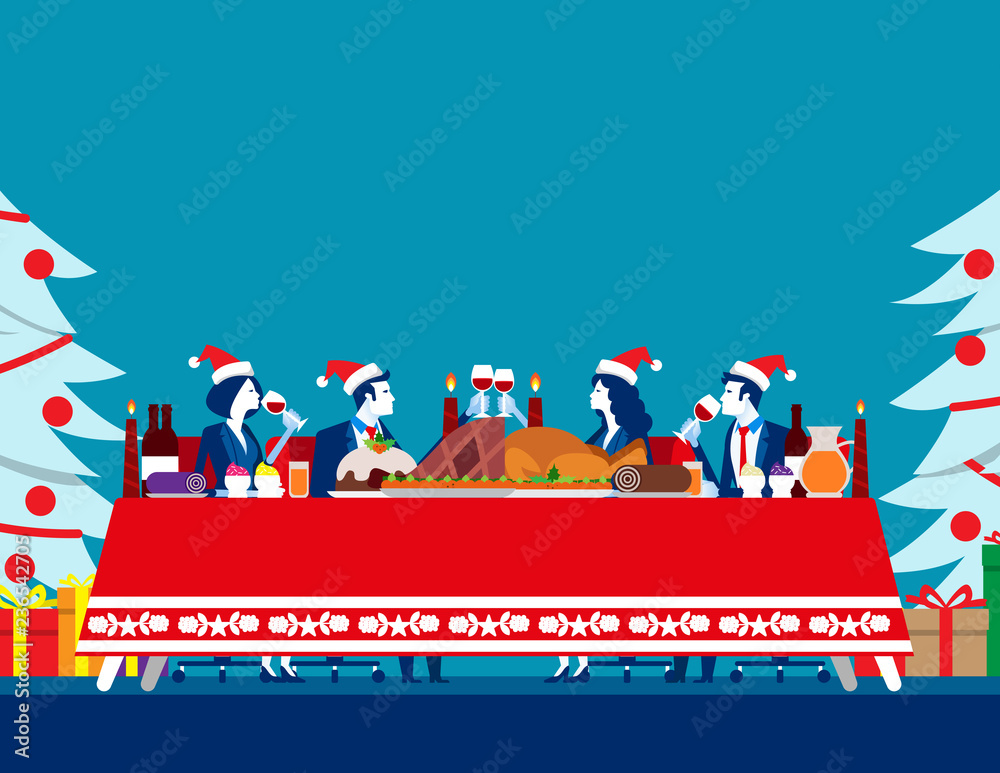 Christmas Dinner Party Clip Art