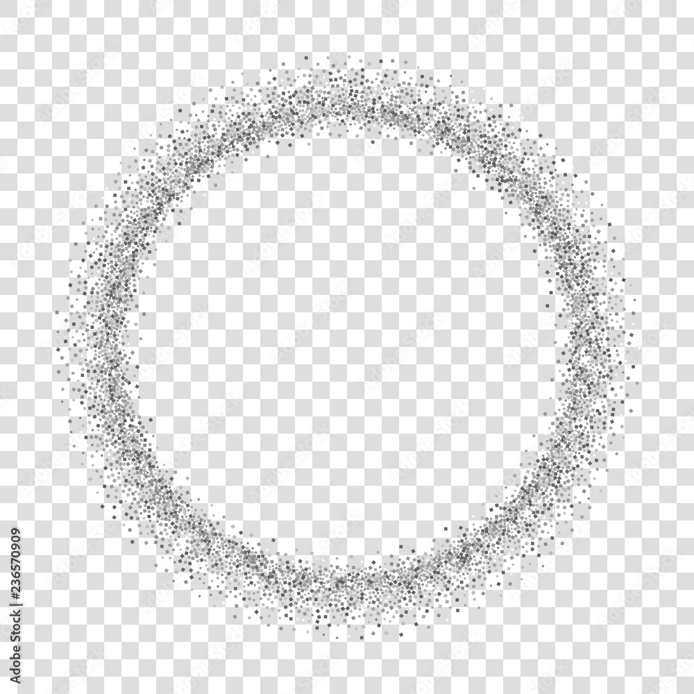 Silver circle isolated white transparent background. Round frame ...