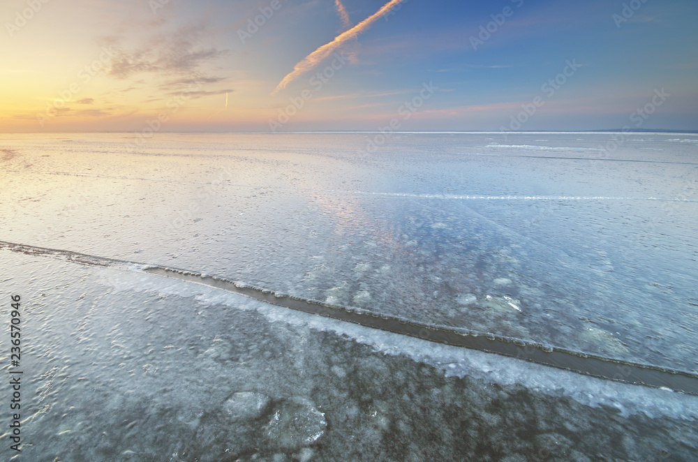 Ice on water surface. Stock Photo | Adobe Stock