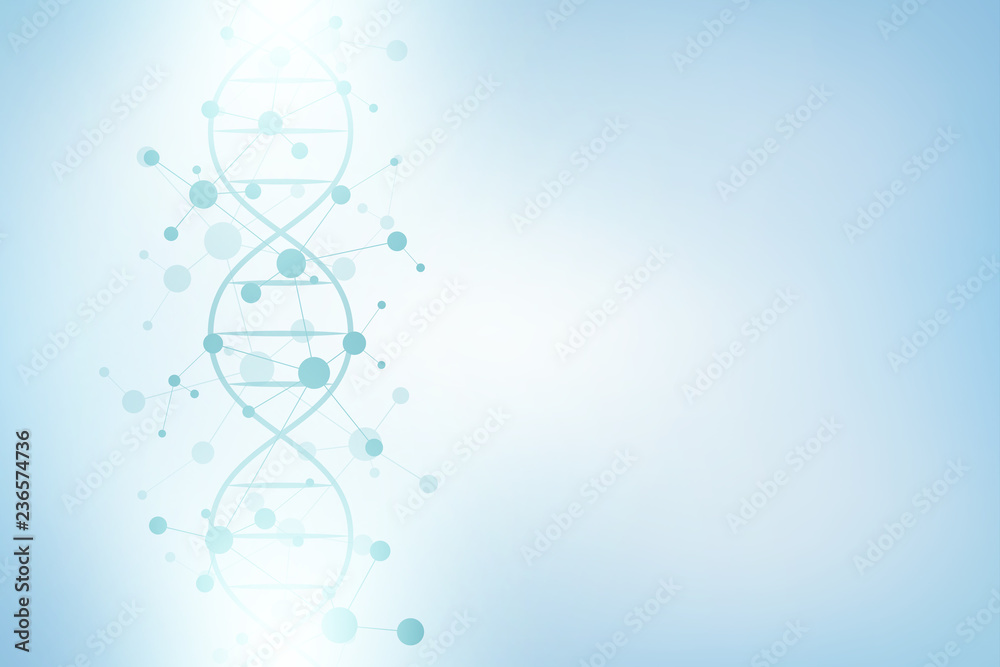 DNA strand and molecular structure. Genetic engineering or laboratory ...