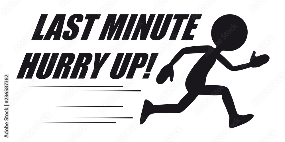 Last Minute Hurry Up! Running 2D Cartoon Character Stock-Vektorgrafik ...