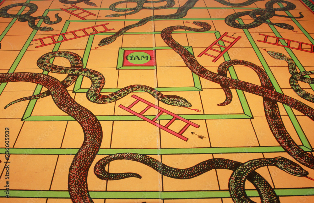 Vintage Antique Snakes and Ladders Board Game Stock Photo | Adobe Stock