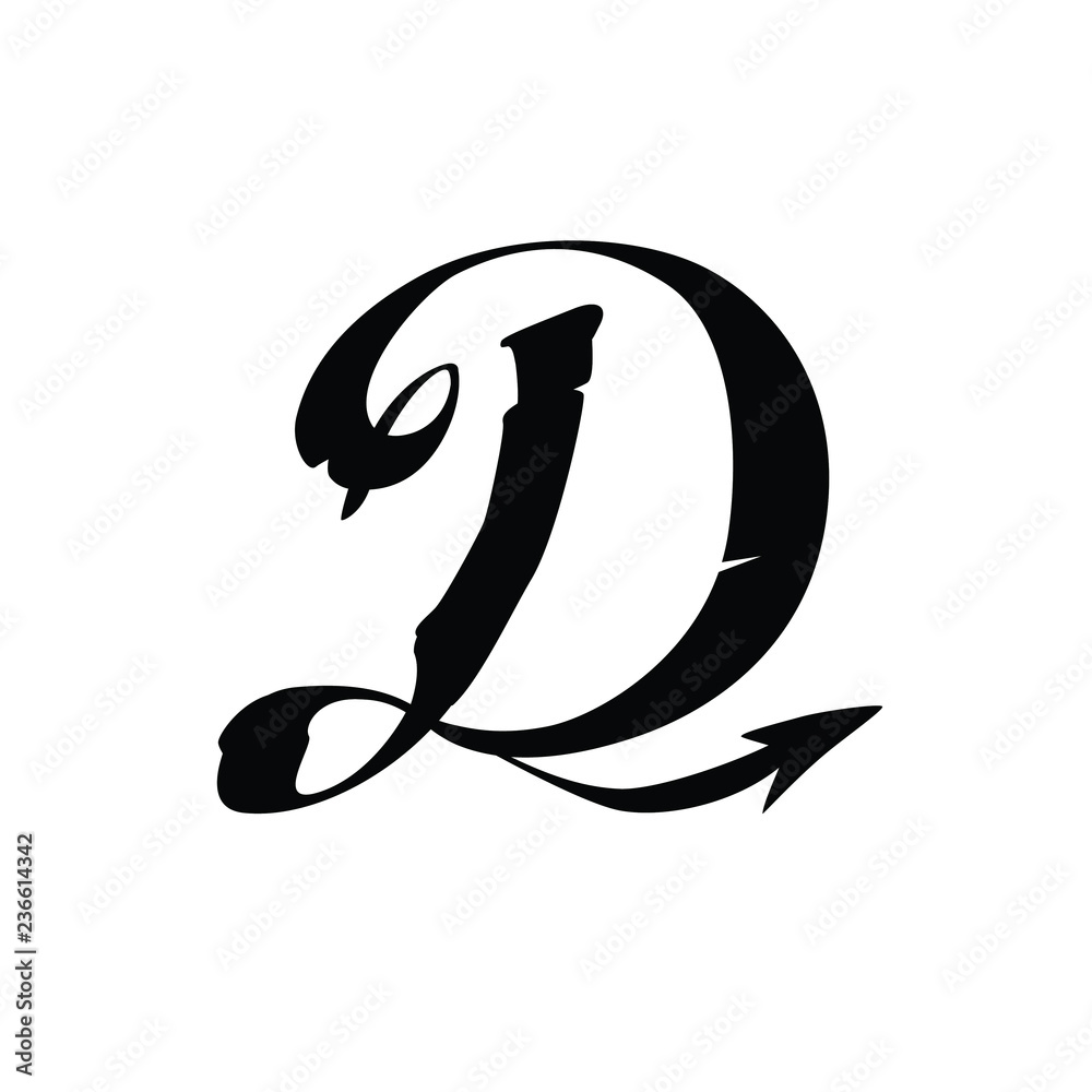 The letter D in the Gothic style. Vector. Latin capital letter symbol ...
