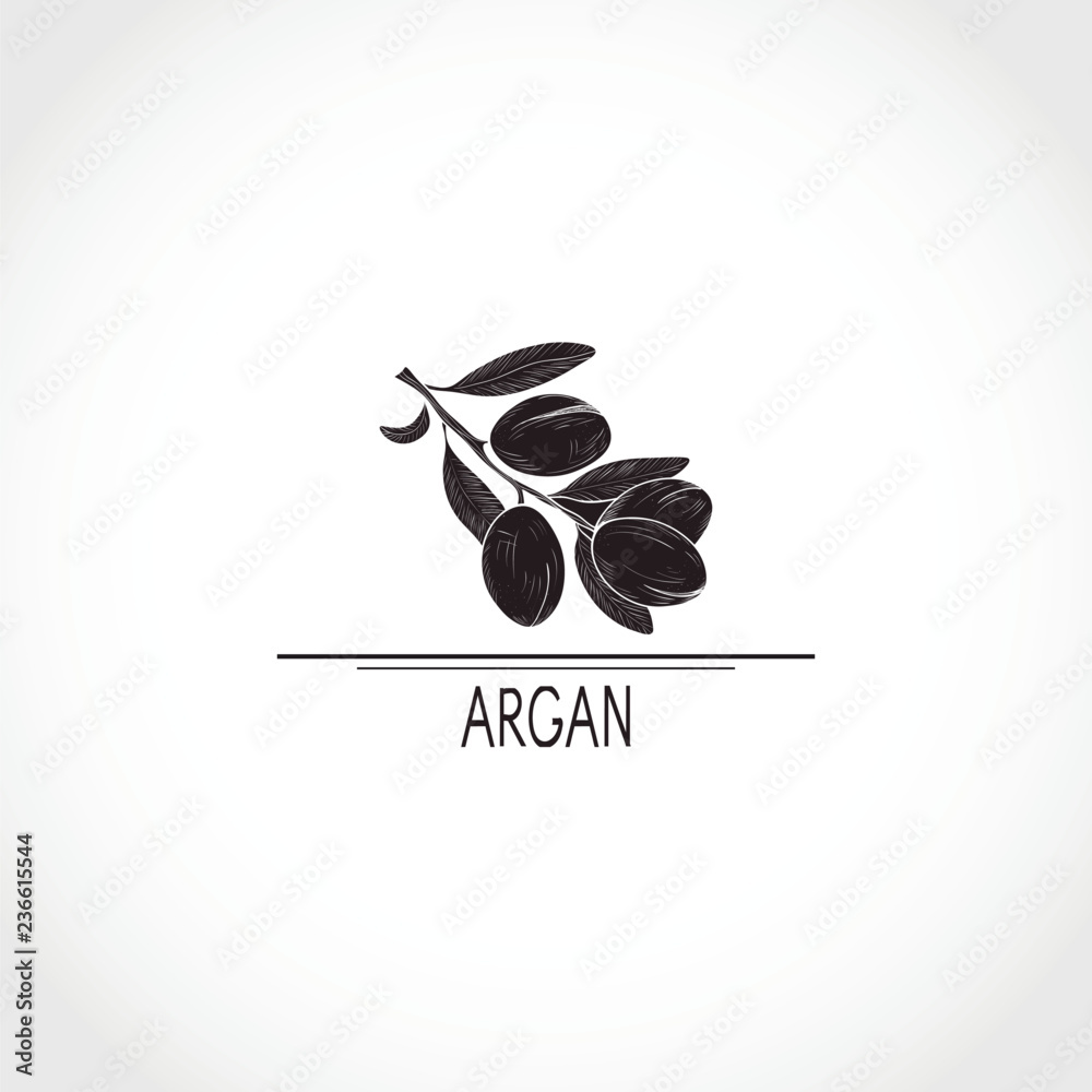 Argan. Silhouette. Logo, emblem, icon. Stock Vector | Adobe Stock