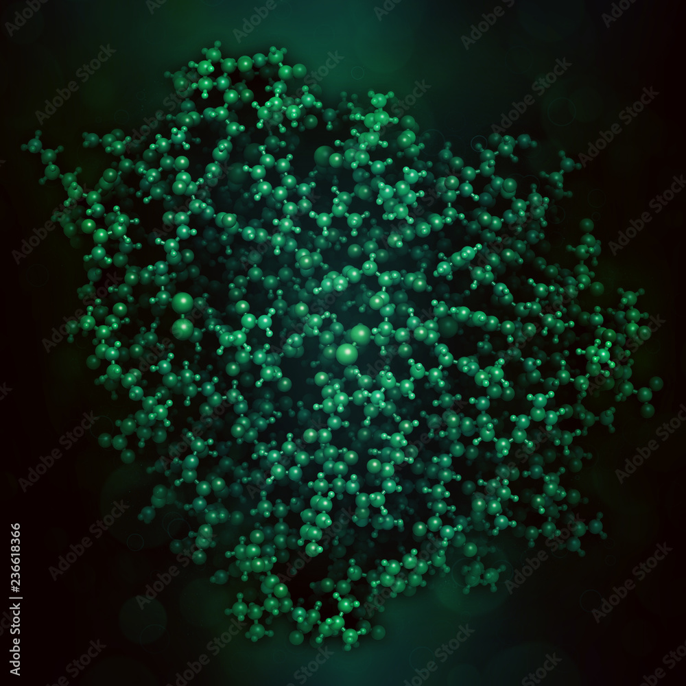Trypsin digestive enzyme molecule (human). Enzyme that contributes to ...
