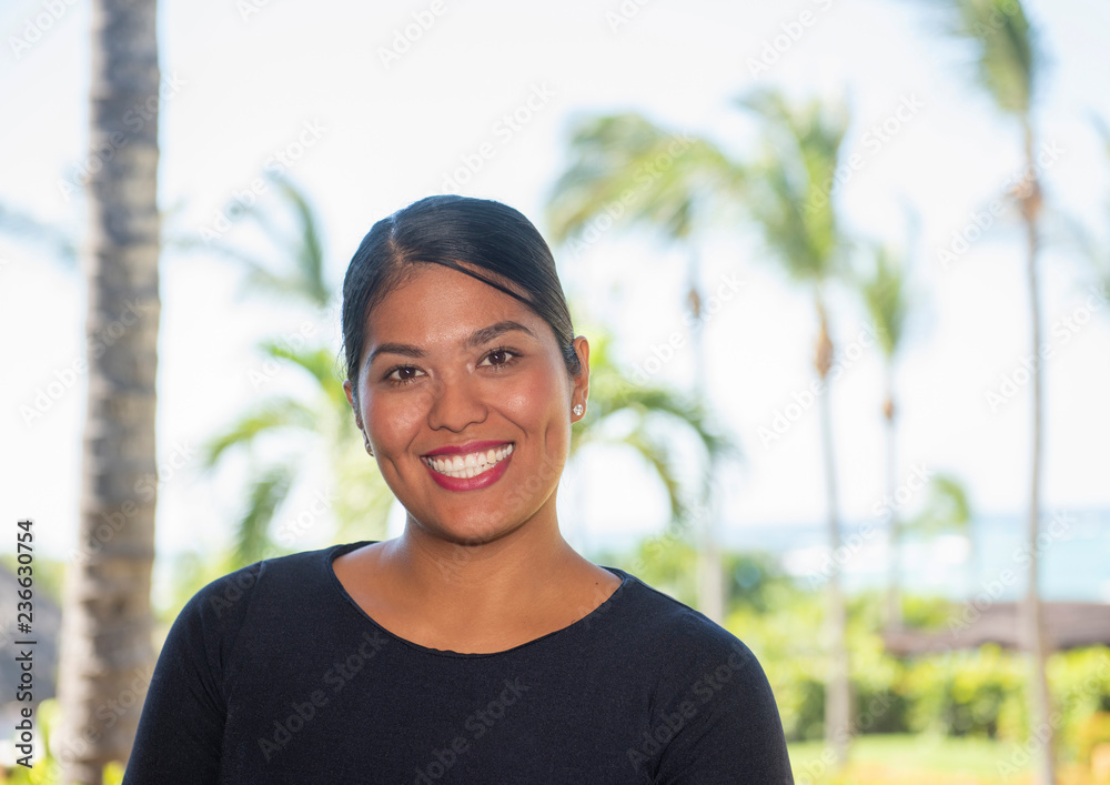 Happy, Smiling, Friendly & Beautiful Mexican Woman Working in a Resort ...